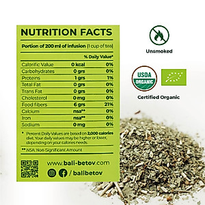 2.2 LB BALIBETOV Organic Yerba Mate Tea - Unsmoked Yerba Mate Pure Loose Leaf Tea - 1 Kg (2.2 LB)