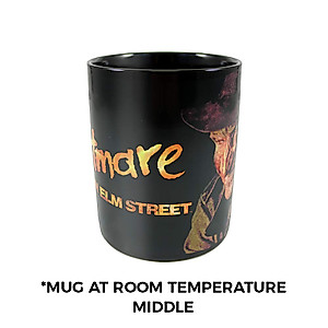Morphing Mugs A Nightmare On Elm Street – Welcome to My Nightmare – Freddy Krueger Heat Sensitive Clue Mug – Full image revealed when HOT liquid is added - 16oz Large Drinkware