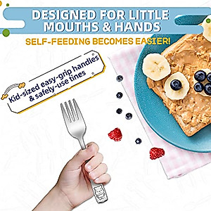 VITEVER 6-Piece Toddler Forks, Small Stainless Steel Kids Forks Set, Children Safe Forks for Self Feeding - Mirror Polished, Dishwasher Safe