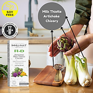 Immu-nat H-D Herbal Liver Detox, Cleanse, and Repair Liquid Supplement - Supports Gut Health and Kidney Function - Milk Thistle, Artichoke, and Chicory - Non-GMO (8.50oz)