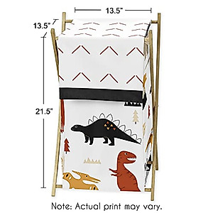 Sweet Jojo Designs Mod Dino Baby Kid Clothes Laundry Hamper - Orange, Tan, Rust, Taupe, Mustard Yellow, Beige, Brown and Black Modern Dinosaur Boho Dinosaurs Arrow Chevron Herringbone Gender Neutral