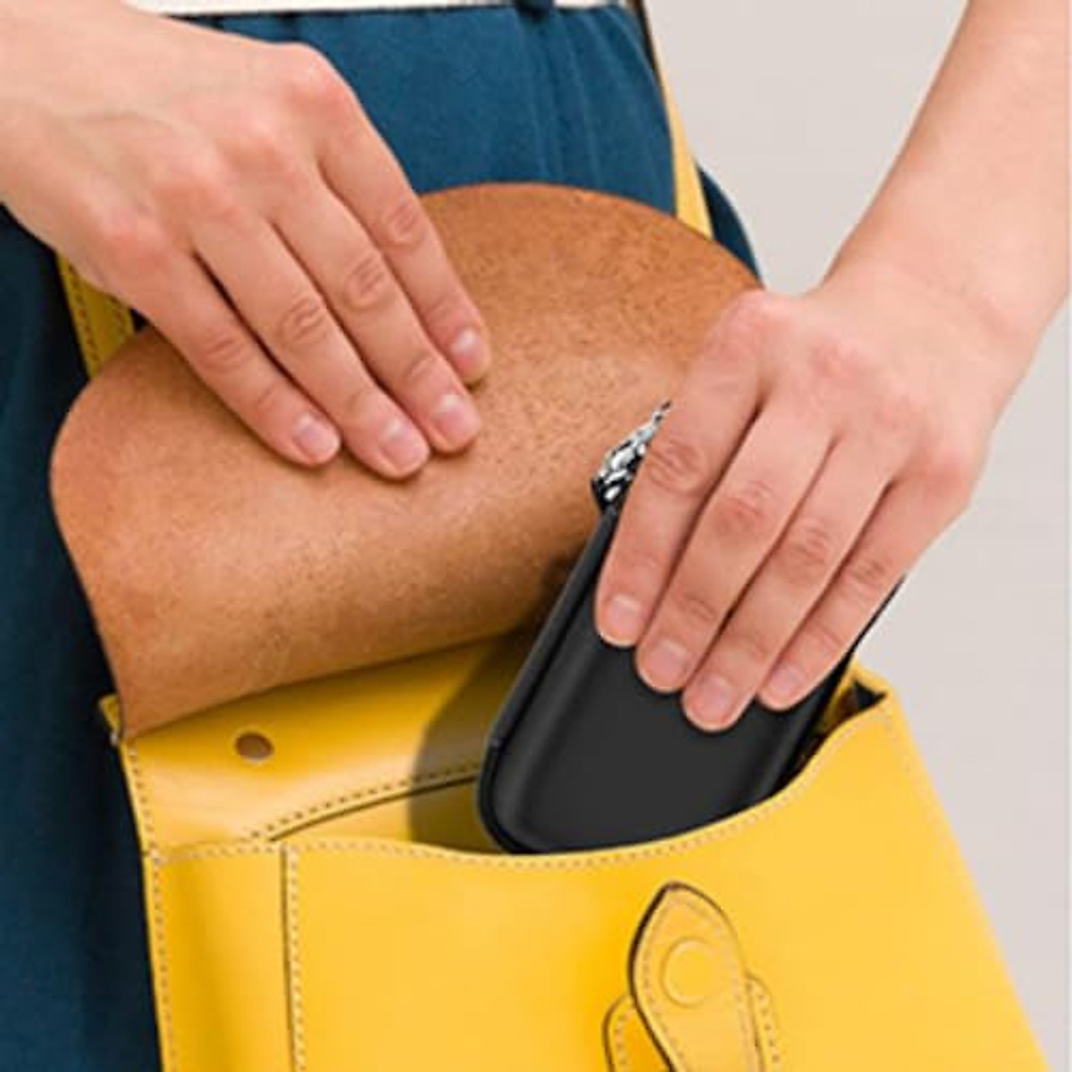 Premium Hard Shell Travel and Storage Case: Stylish and Protective Organizer for Earbuds, Earphones, Chargers, Cables, and Small Electronic Accessories - Black, with Accessory Pocket