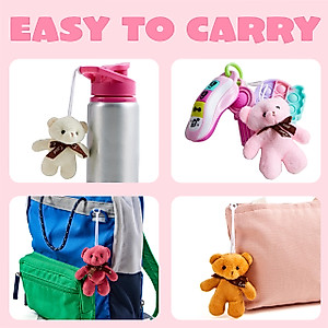 JOYIN 24 Packs Valentine's Day Heart Cards with Plush Toy Party Favors, Mini Stuffed Animal Plush Toys for Valentines Day Gifts, Kids Classroom School Exchange Prize (brown bear)