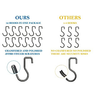 18 Inch Magnetic Knife Holder for Wall Mount-Magnetic Knife Strips with 12 Hook-304 Stainless Steel Wall Magnetic Knife Bar Rack-Knife Block-Knife Rack-Utensil Hanger-Kitchen Utensil Holder