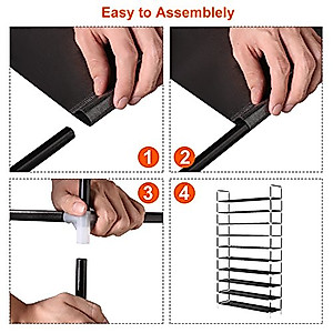 ERONE Shoe Rack Organizer, Tall Shoe Storage for Closets Non-Woven Fabric Metal Sturdy Shoe Shelf Tower Cabinet for Entryway (Black, 10 Tier)