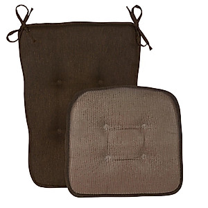 Klear Vu Embrace Rocking Chair Cushion, Assembled in The USA, Tufted Back Pads for Living Room, Nursery, or Home Office, 16"x15" Seat and 24"x17" Seatback, 2 Piece Set, Chocolate