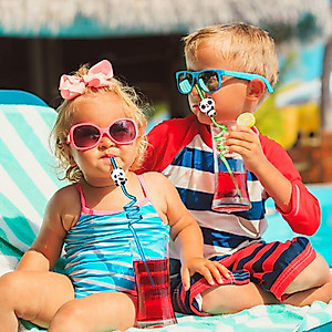 24 Pieces Panda Drinking Straws Reusable Panda Theme Straws Plastic Panda Drinking Straws for Birthday Party Bar Wedding Party Favors Supplies