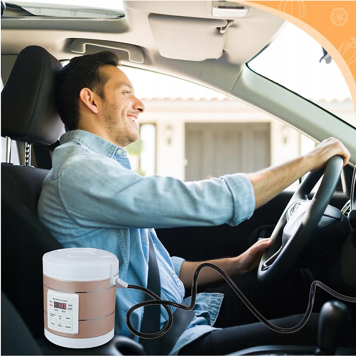 AMIEROUS 1.6L rice cookers (car cooker 12v-24v Gold)