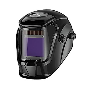 ANDELI True Color Solar Power Auto Darkening Welding Helmet 3.94"X3.2" Large Viewing Screen, 4 Arc Sensor Wide Shade 4~5/9-9/13 for TIG MIG Arc Weld Grinding Welder Mask