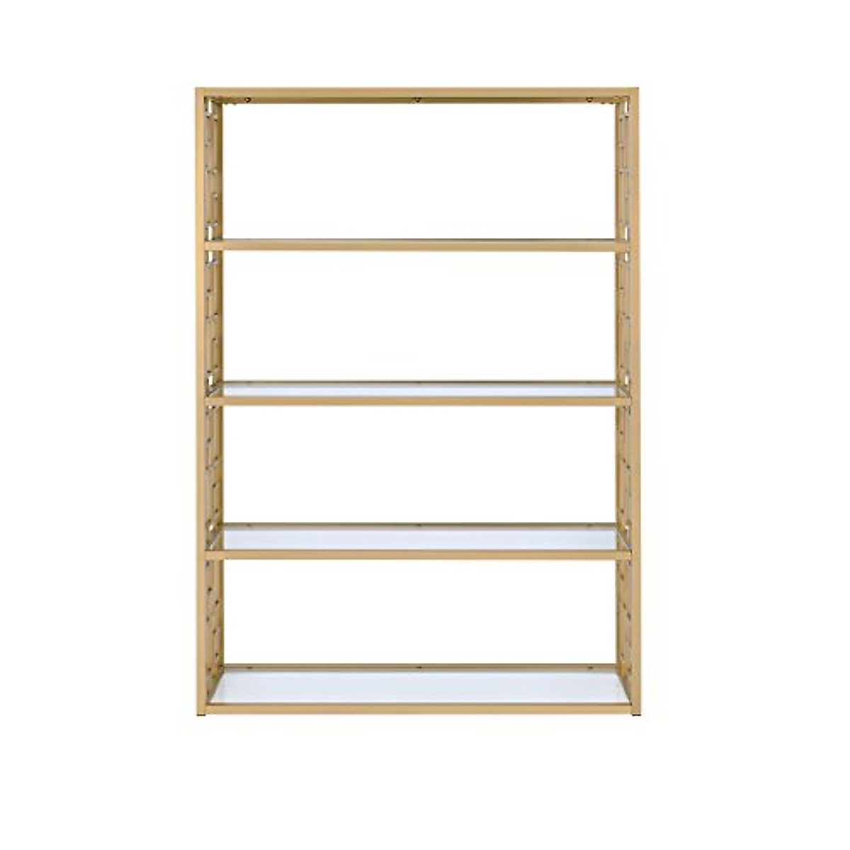 ACME Blanrio Bookshelf - - Gold & Clear Glass