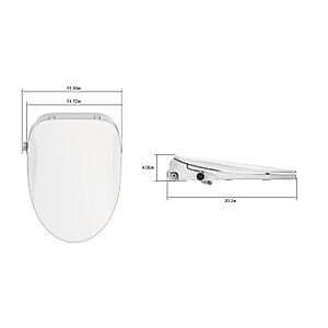 WELLFOR Smart Toilet Seat with Remote and Lighted, 0.19 Gallons Flow Rate, Soft Close and Instant heated Smart Bidet Toilet Seat for Elongated Toilets, Nozzle self-cleaning, Warm Air Drying, White