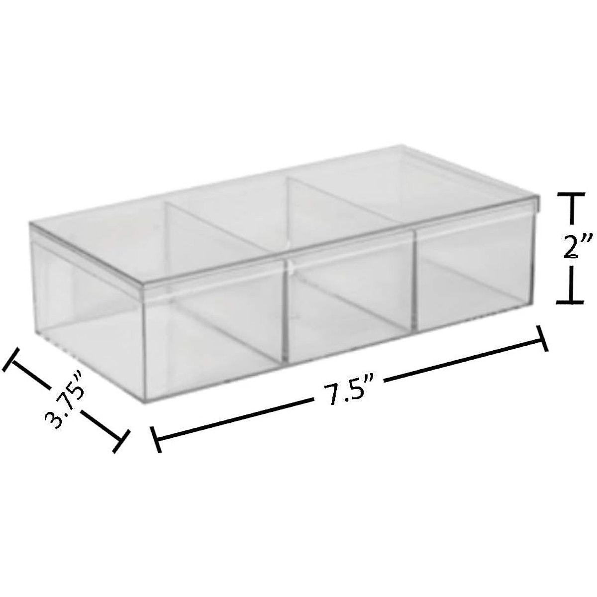 Hammont Rectangle Acrylic Box - Shelf Organizer Bins - Clear Storage Containers - Candy Party Favors | Bathroom Storage | Makeup Cosmetic Organization | Tall: 4"x4"x8" (3 Pack)