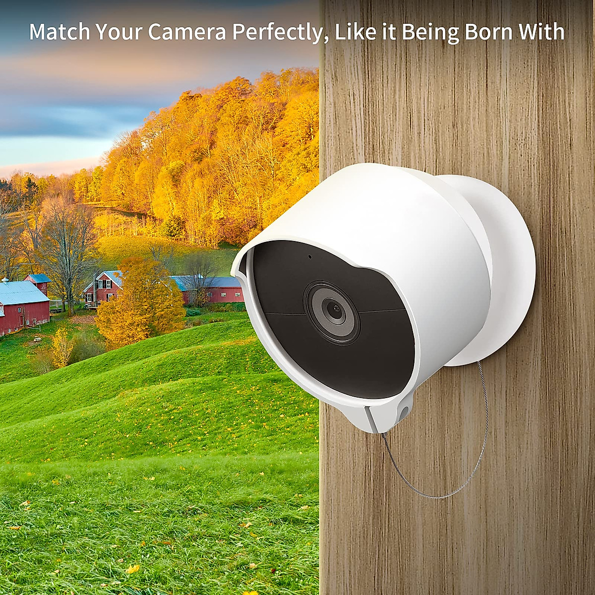 Anti-Theft Mount for Google Nest Cam(Battery), Anti-Drop Waterproof Camera Protective Cover with Security Chain Cable,Lock Accessories for Google Nest Cam Outdoor/Indoor, Battery (Camera Not Included)