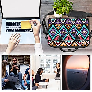 Ethnic Pattern Laptop Computer Bag Waterproof Shoulder Messenger Bag 13-15 inch Durable Laptop Tote Bag with Shoulder Strap Handle Lightweight Crossbody Briefcase