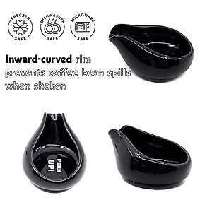 Set of 3 Coffee Dosing: Ceramic Coffee Dosing Cup, RDT Spary Bottle, Measuring Cup Hold Up to 30g Coffee, Ceramic Single Dosing Tray For Coffee (Black)