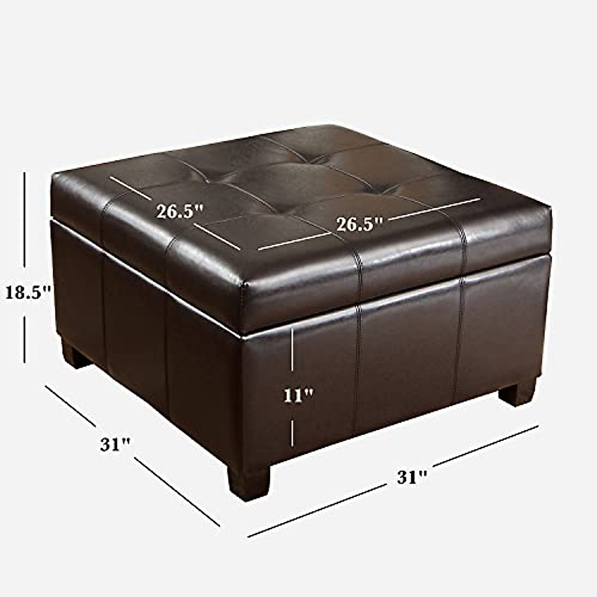 Christopher Knight Home Richmond Bonded Leather Storage Ottoman, Espresso