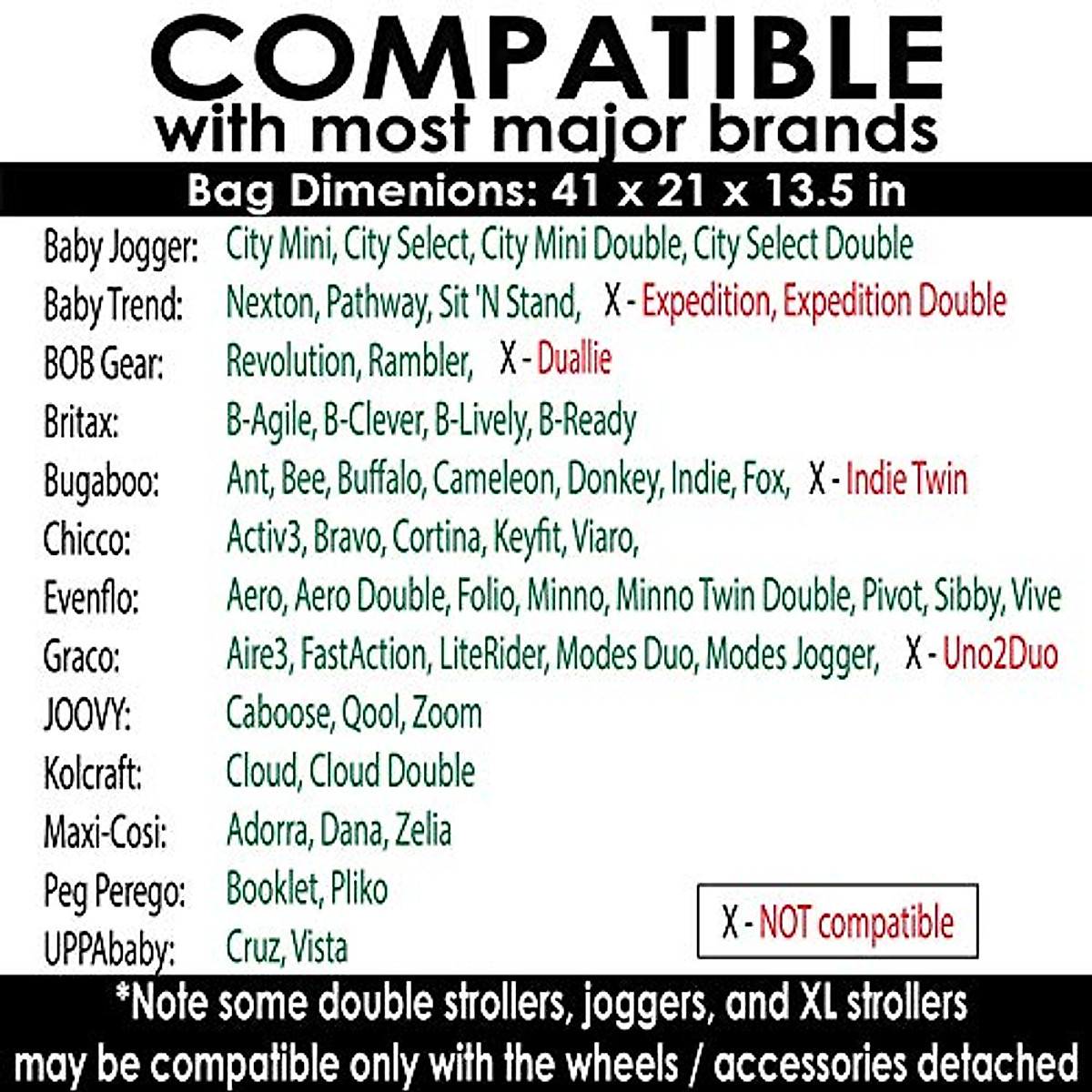 Zohzo Stroller Travel Bag for Standard or Double/Dual Strollers