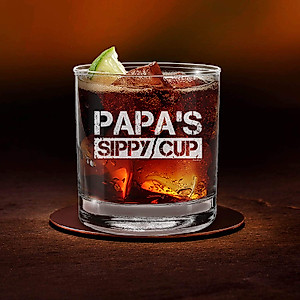 shop4ever® Papa's Sippy Cup Engraved Whiskey Glass Pregnancy Announcement for Grandpa Dad Glass