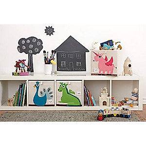3 Sprouts Toy Storage Organizer: Toy Box Cube Organizer for Playroom, Nursery - Foldable Storage Bin - Dragon