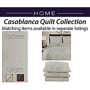 Brielle Home Casablanca, Reversible King Sham Set, Russet Red/Dark Grey
