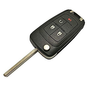 Key Fob Case Shell Fit for Chevrolet Chevy Equinox Sonic GMC Terrain OHT01060512 4 Buttons Replacement Flip Folding Smart Car Key Fob Cover with Uncut Blade Blank (4 Buttons Flip Key Shell)