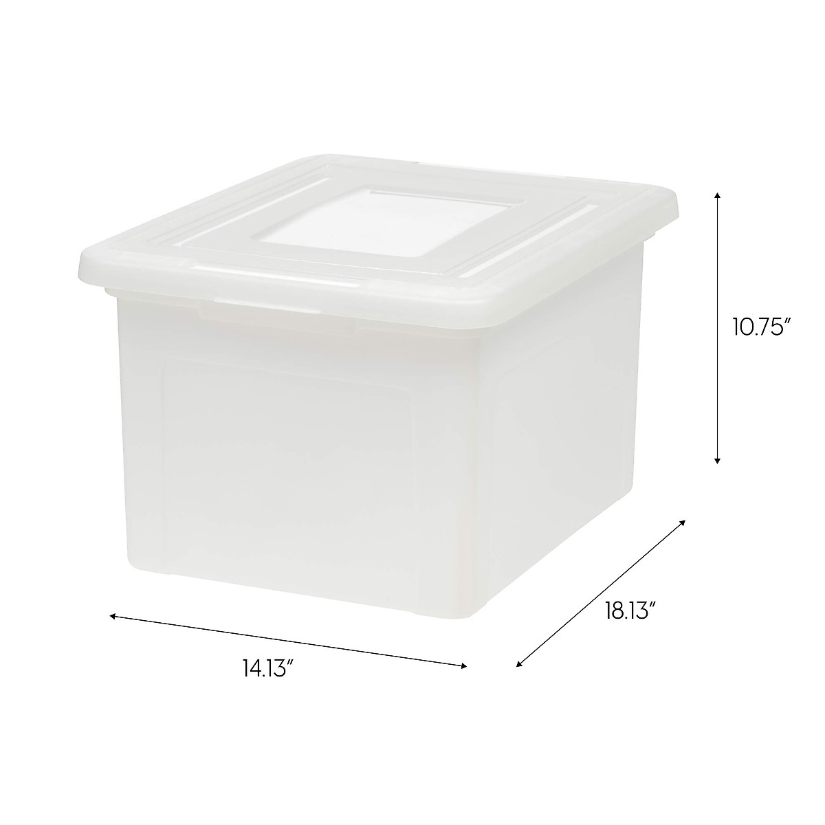 IRIS USA File Box File Organizer Plastic File Box for Letter/Legal File, BPA-Free Plastic Storage Bin Tote Organizer with Durable and Secure Latching Lid, Stackable and Nestable, Pearl 35 Qt. 4Pack