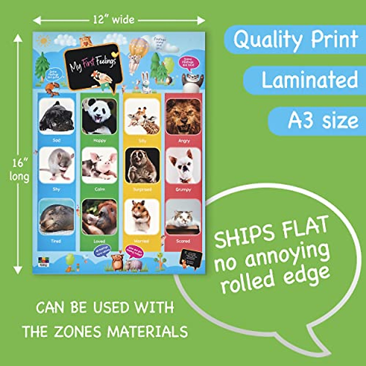 Dealing in Feeling Chart -Autism Learning Materials That can be Used with The Zones or as a Kids Poster for Emotional Regulation-Feelings Check-in Emotions Poster
