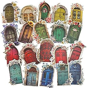 Aesthetic Scrapbook Paper of Flower Garden Series, 80Pcs Vintage Garden Door Scrapbooking Paper for Journaling Supplies, Bullet Junk Journal Kit Art Album Planners Diary DIY Crafts Embellishment