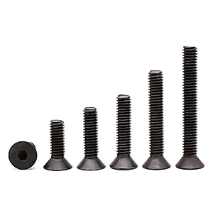 RoyceMart 5/16"-18 x 1-1/2 inch Flat Head Socket Cap Screws Grade 10.9 Alloy Steel, Black Oxide, Counterskunk Head, Full Thread, Pack of 10