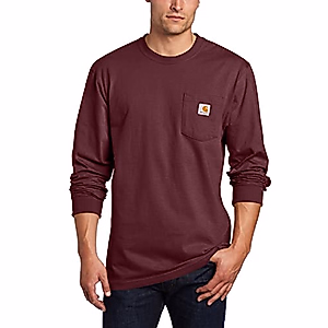 Carhartt Men's Loose Fit Heavyweight Long-Sleeve Pocket T-Shirt, Port, TLL-4XL