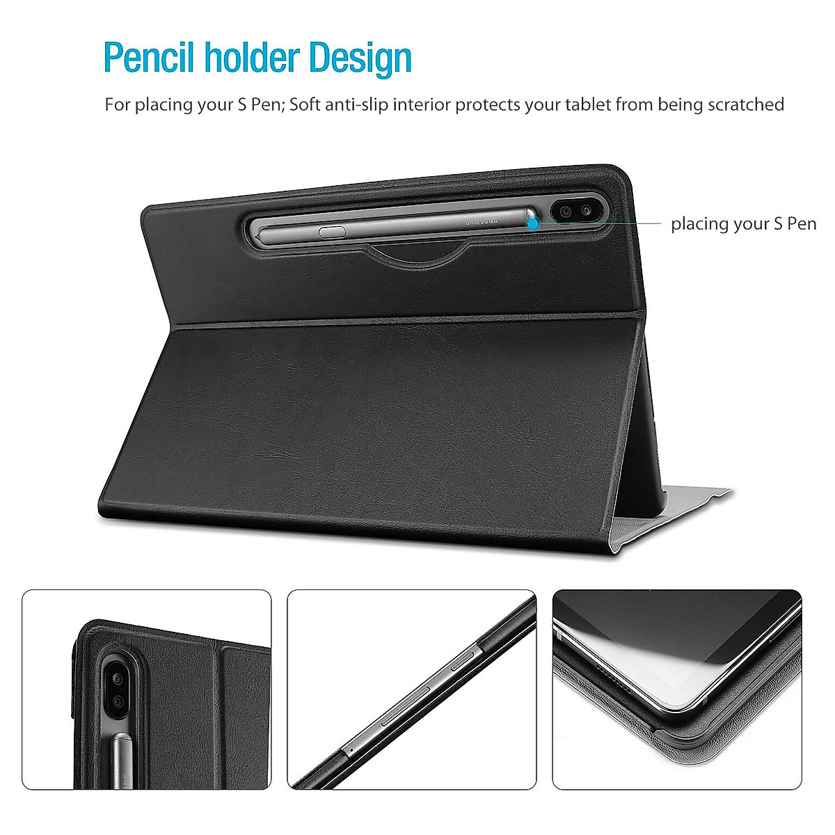 ProCase Galaxy Tab S8 / Tab S7 11 inch Keyboard Case SM-X700 X706 SM-T870 T875 T878, Slim Lightweight Protective Cover with Magnetically Detachable Wireless Keyboard -Black