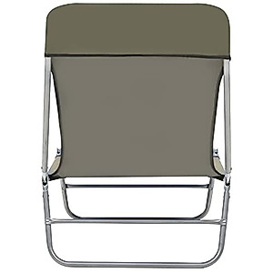 YELWHI Folding Sun Loungers 2 pcs Steel and Fabric Taupe,Foldable Sunlounger Set Adjustable Backrest, Durable & Comfortable, for Outdoor Relaxation Outdoor Furniture, Outdoor Seating