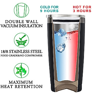 Golf Gifts for Men Dad, Grandpa, Uncle, Him, Husband - Valentines Day Golf Lover Unique Coffee Cup with American Flag - Fathers Day Gift- 20oz Stainless Steel Double Wall Insulated Golfer Tumbler