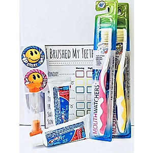 MOUTHWATCHERS Dr Plotkas Extra Soft Kids Toothbrush, Manual Flossing Toothbrushes Gift Set, Ultra Clean Toothbrush, 2 Childrens Toothbrushes