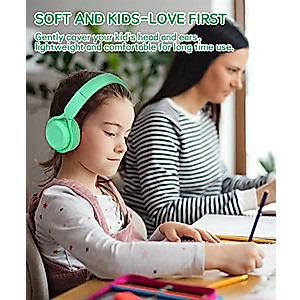 scorking Kids Bluetooth Headphones, Wireless Headphones for Kids with Built-in Microphone, Over Ear Kids Headphones Wireless Foldable Stereo AUX 3.5mm for Boys Girls School Smartphone iPad Tablet