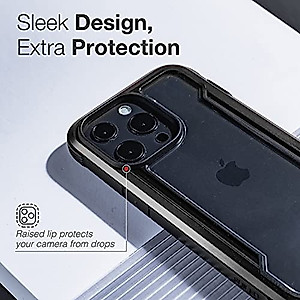 RAPTIC Shield for iPhone 13 Pro Case, Shockproof Protective Clear Case, Military 10ft Drop Tested, Durable Aluminum Frame, Anti-Yellowing Technology Case for iPhone 13 Pro, Black