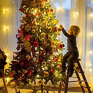 CESOF Christmas Lights, 20 Ft 40 LED Snowflake String Lights Battery Operated Fairy Lights for Bedroom Room Party Home Xmas Decor Indoor Outdoor Tree Decorations Warm White