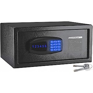 Joosen Safe Box,1 Cubic Feet Money Pistols Document Personal Screct Mini Small Safe Mounting On Floor Wall Of Home Office Hotel,Ditigal Electric Safety Box With Keypad Override Keys