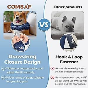 ComSaf Soft Dog Recovery Collar, Protective Adjustable Pet Cone Collar for After Surgery, Comfortable Lightweight Elizabethan Collar for Small Dog Cat Prevent from Licking Wounds, Not Block Vision