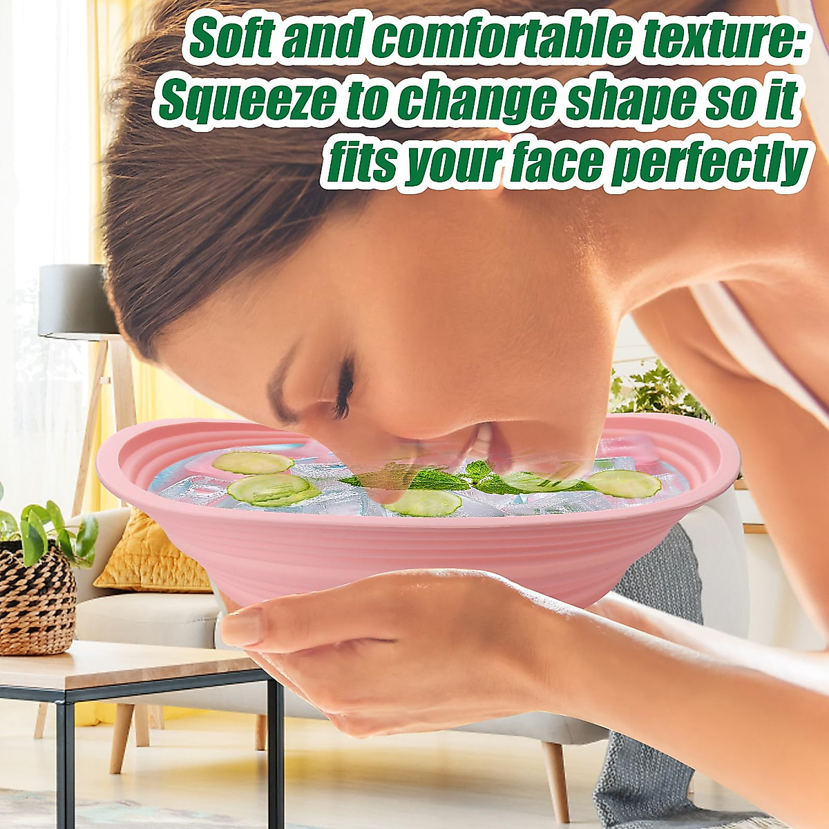 Palksky Large Bowl for Face Ice Bath, Foldable Ice Bath Bowl, Silicone Bowl for Dipping face ice Bath, Ice Bath at Home