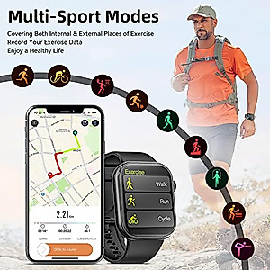 Smart Watch (Answer/Make Calls), 2023 Newest 1.85 Inch Fitness Tracker, Heart Rate/Sleep Monitor/Pedometer/Calories, Multiple Sports Modes, Waterproof Women's Men's Fitness Watch for Android iPhone