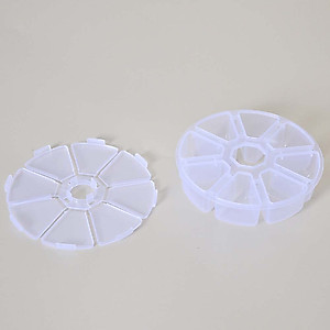 lasenersm 2 Packs Diamond-Paint-Art Storage Box 8 Grids Diamond-Paint-Art Container Plastic Round Bead Storage Containers Jewelry Organizer Storage Container Nail Art Storage Case, Transparent