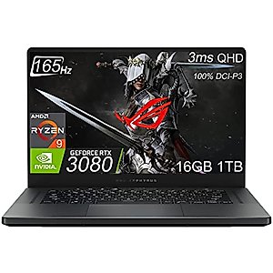 ASUS ROG Zephyrus G15 GA503 15.6" QHD 2K 165Hz (AMD Ryzen 9 5900HS, 16GB RAM, 1TB PCIe SSD, RTX 3080 8GB, 8-Core (Beat i7-11800H)) Ultra Slim Gaming Laptop, Backlit KB, Type-C, WiFi 6, Win 10 Home