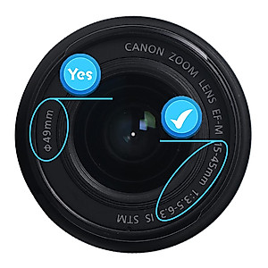 49mm Lens Cap Cover Compatible for Canon EOS M50 EF-M 15-45mm f/3.5-6.3 is STM Lens,for EOS M200 M50 M5 M6 Mark II M100 Camera HUIPUXIANG [2 Pack]