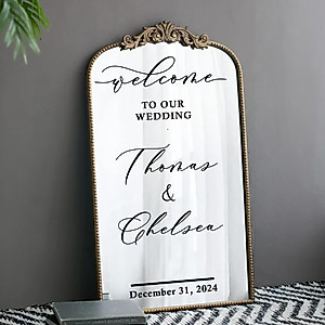 Welcome to Our Wedding Mirror Decal - Soon to Be Mr & Mrs Custom Mirror Lettering Decal Sticker - Just Married - Wedding Marriage Decoration