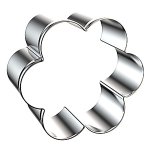 Scallop Flower Cookie Cutter Set Large - 5 Inch, 4 Inch, 3 Inch, 2 Inch - Six Petal Scalloped Edge Spring Flower Cookie Cutters Shapes Molds - Stainless Steel