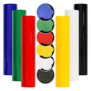 3D Puff Vinyl Heat Transfer: NICEVINYL Puff HTV Vinyl for Cricut Bundle 6 Sheets Assorted Colors Iron on Vinyl 12"x10" 3D Puffy Heat Transfer Vinyl for Shirts