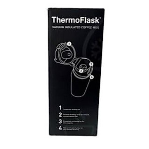 ThermoFlask Travel 17oz Vacuum Insulated FlipLock Mugs - 2pack- Grey and Onyx
