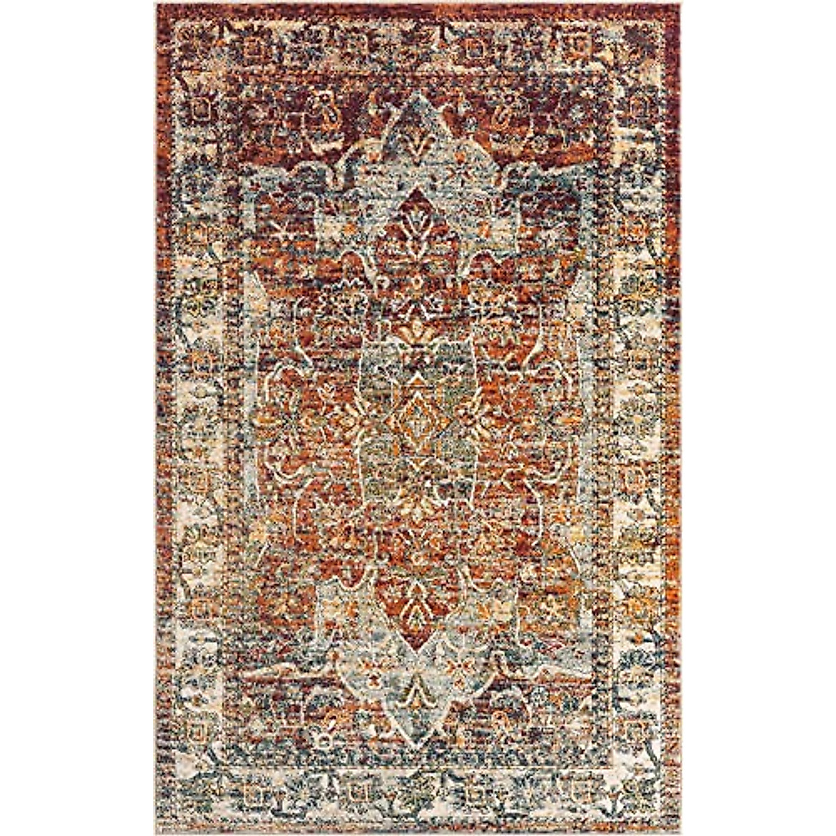 Unique Loom Isabella Collection Area Rug - Adjani (5' 1" x 8' Rectangle, Multi/ Beige)
