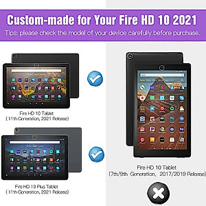 Case for All-New Fire HD 10 & Fire HD 10 Plus Tablet (10.1", 11th Generation, 2021 Release), Slim Folio Stand Soft Cover with Smart Auto Wake/Sleep, Colorful Floral Green Leaf + Coasters